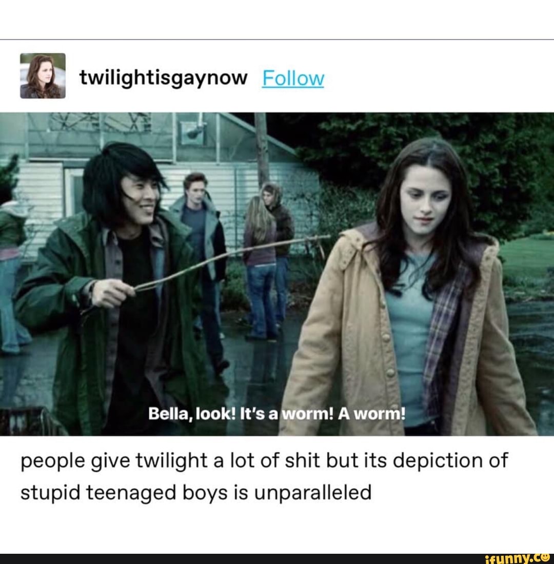 N twilightisgaynow Follcm BeIIa, look! It's a IPrm! A worn]! people ...