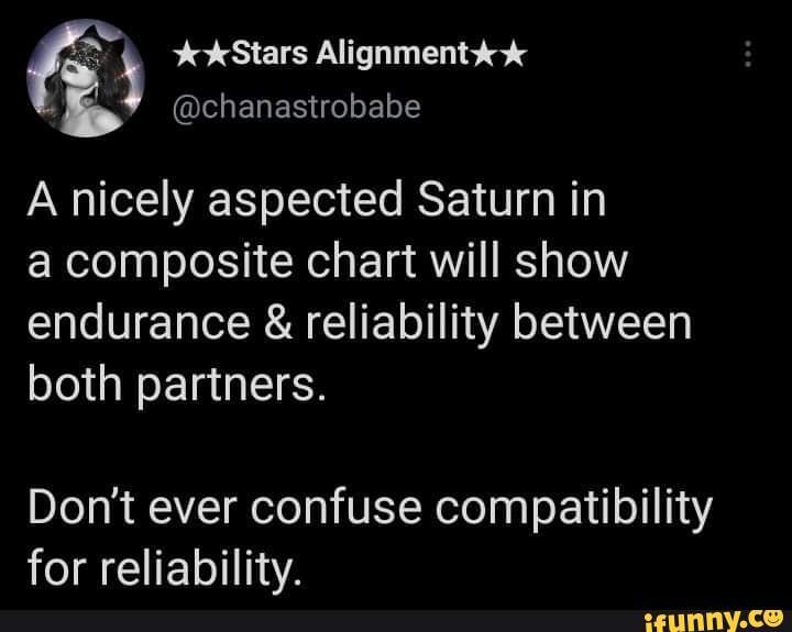 *Stars Alignment&* A nicely aspected Saturn in a composite chart will ...