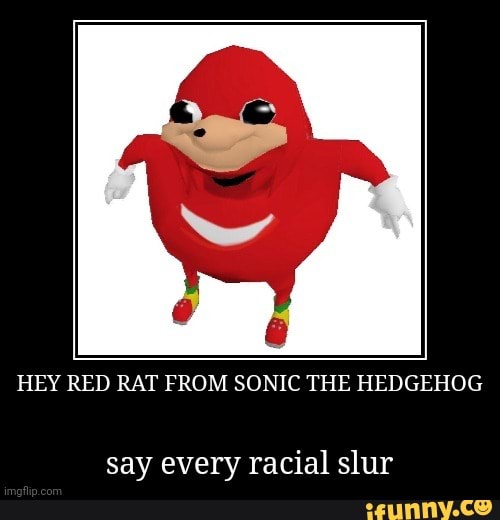 HEY RED RAT FROM SONIC THE HEDGEHOG say every racial slur - iFunny