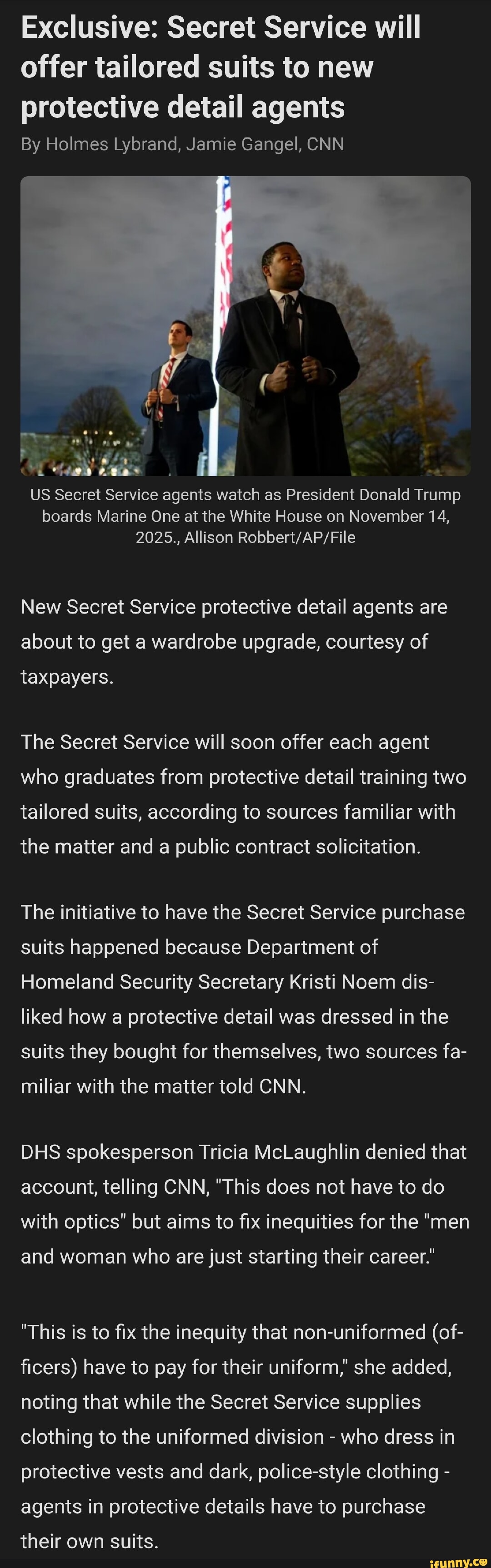 Exclusive: Secret Service will offer tailored suits to new protective ...