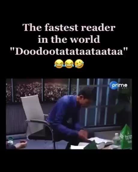 The fastest reader in the world "Doodootatataataataa" - )