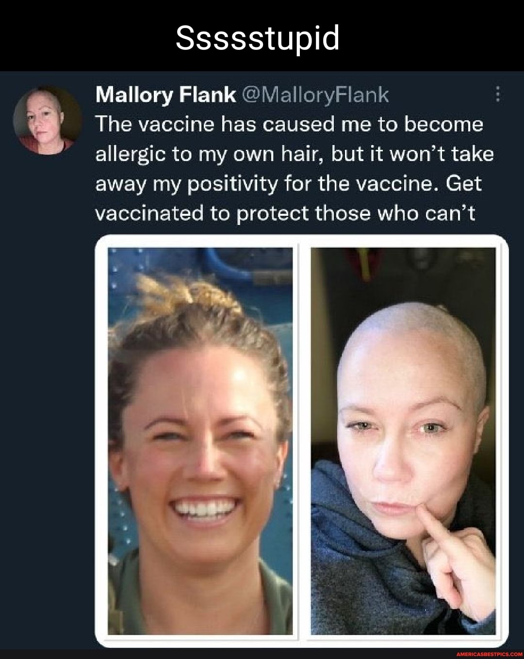 Mallory Flank The vaccine has caused me to become allergic to my own ...