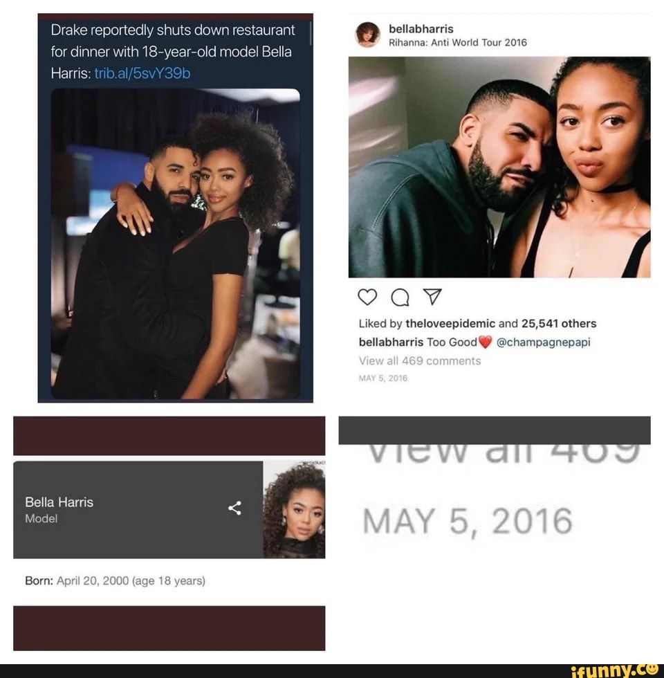 Drake reportedly shuts down restaurant bellabharris for dinner with 18 ...