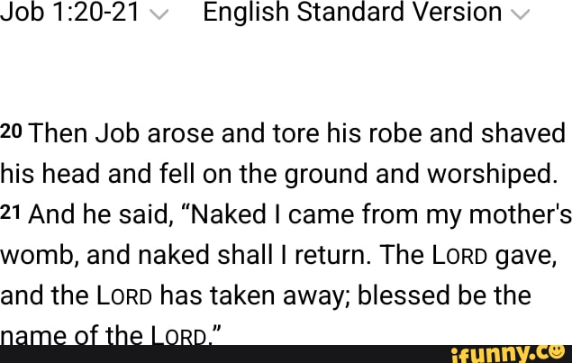 Job English Standard Version 20 Then Job arose and tore his robe and ...