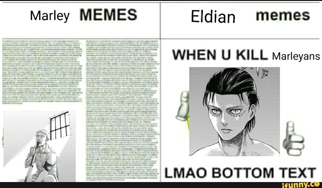 Marley MEMES Eldian memes WHEN Marleyans LMAO BOTTOM TEXT - iFunny