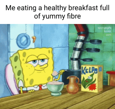 Me eating a healthy breakfast full of yummy fibre - iFunny