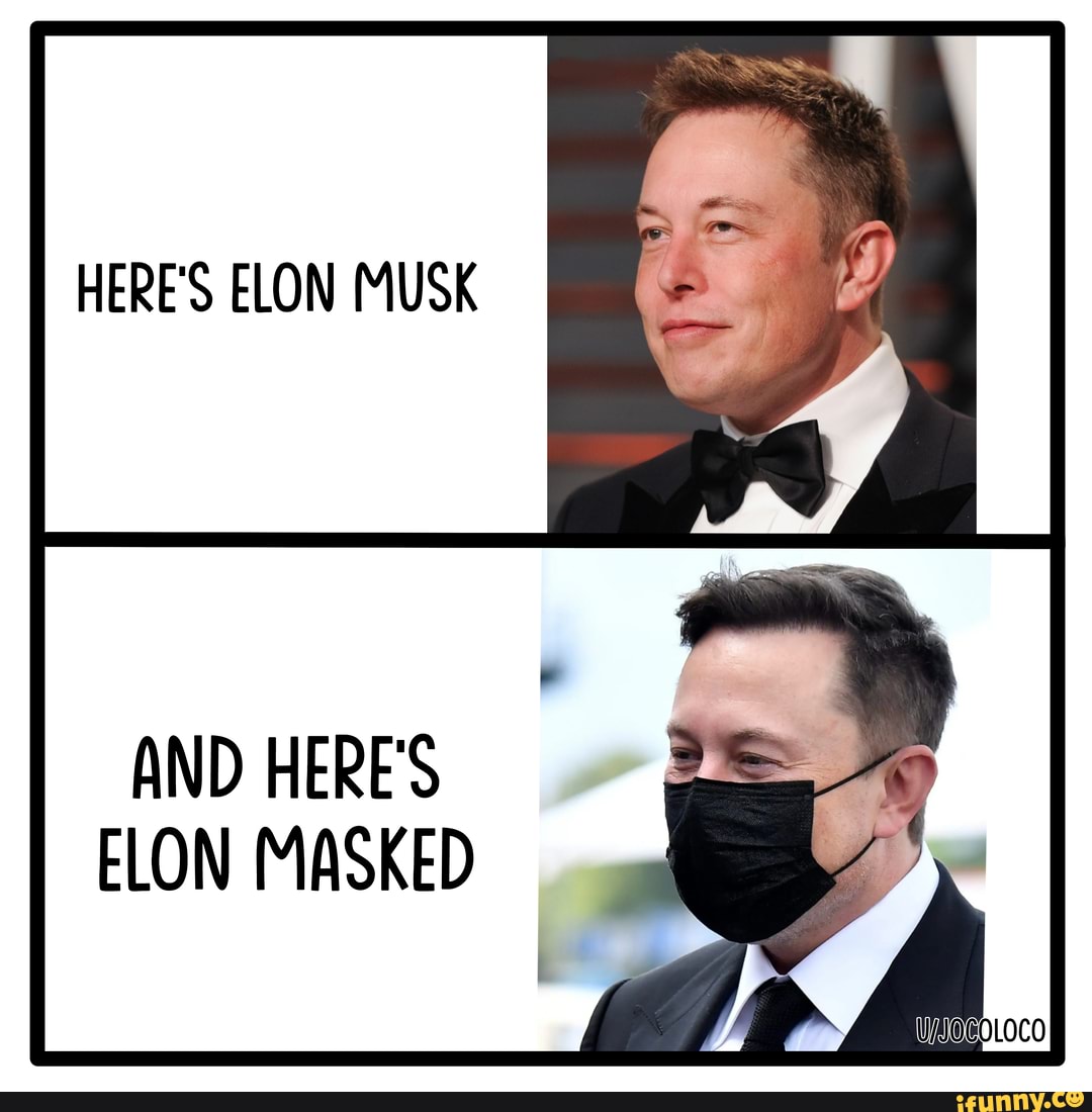 HERE'S ELON MUSK AND HERE'S ELON MASKED - iFunny