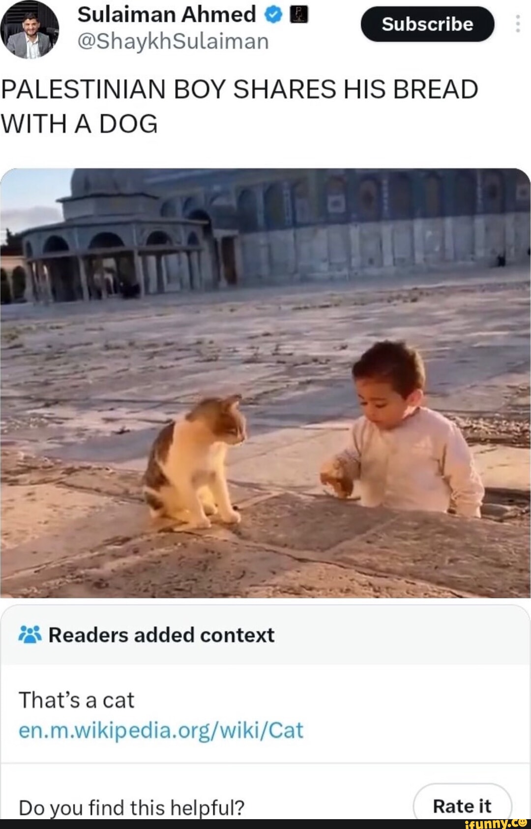 Sulaiman Ahmed @ShaykhSulaiman PALESTINIAN BOY SHARES HIS BREAD WITH A ...