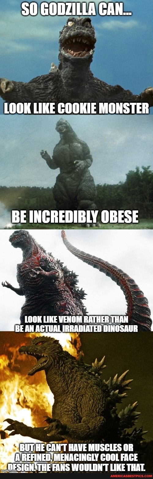 50 GODZILLA GAN... LOOK LIKE COOKIE MONSTER _BE INCREDIBLY OBESE LOOK ...