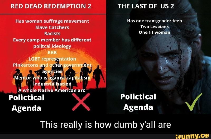 RED DEAD REDEMPTION 2 THE LAST OF US Has woman suffrage movement Has ...