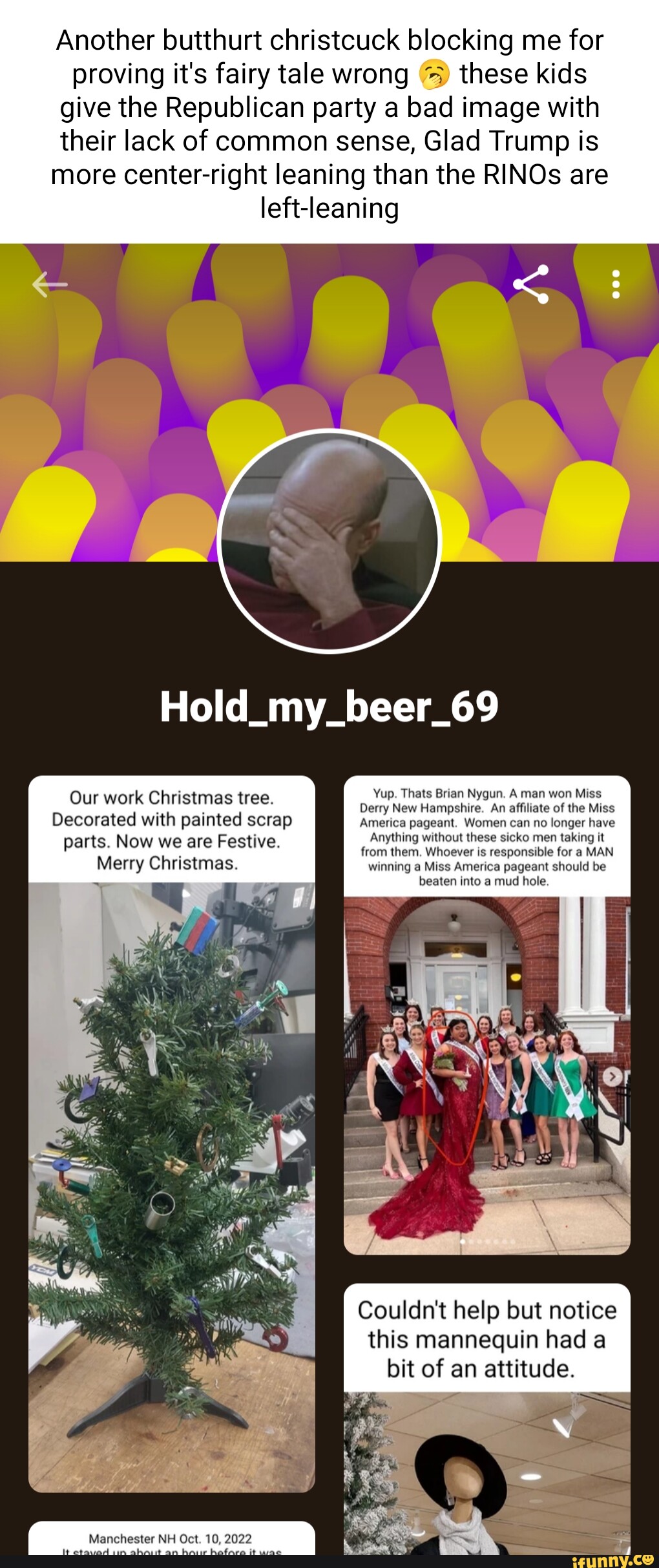 Another butthurt christcuck blocking me for proving it's fairy tale ...