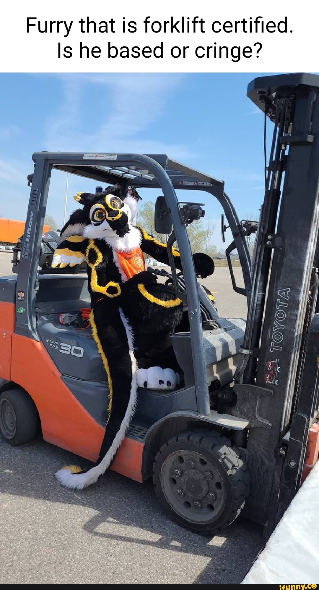 Furry that is forklift certified. Is he based or cringe? - iFunny
