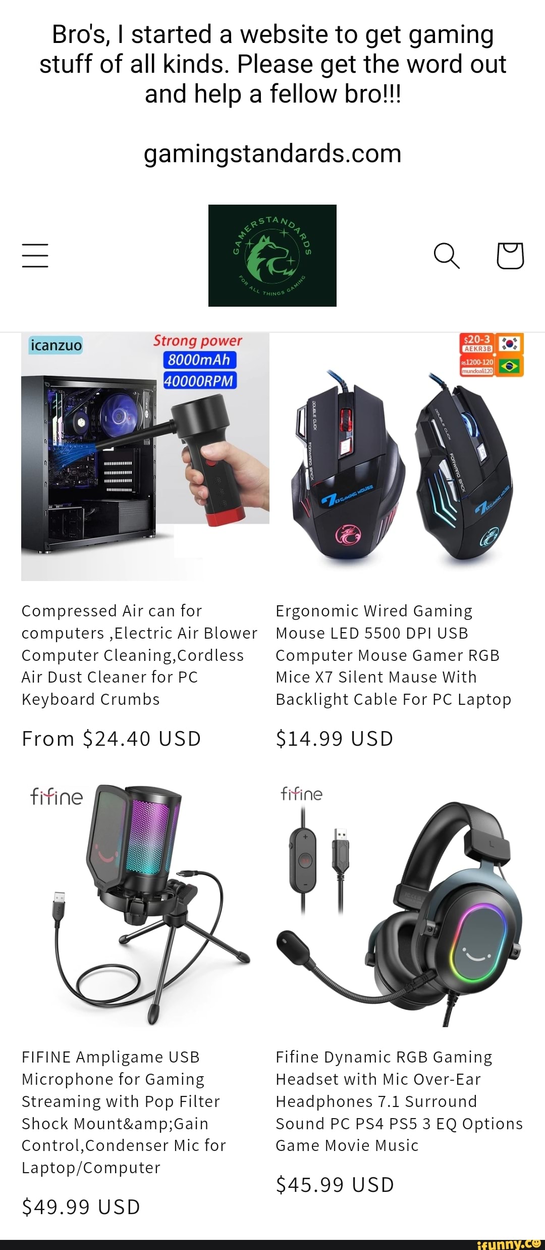 Bros, I started a website to get gaming stuff of all kinds. Please get ...