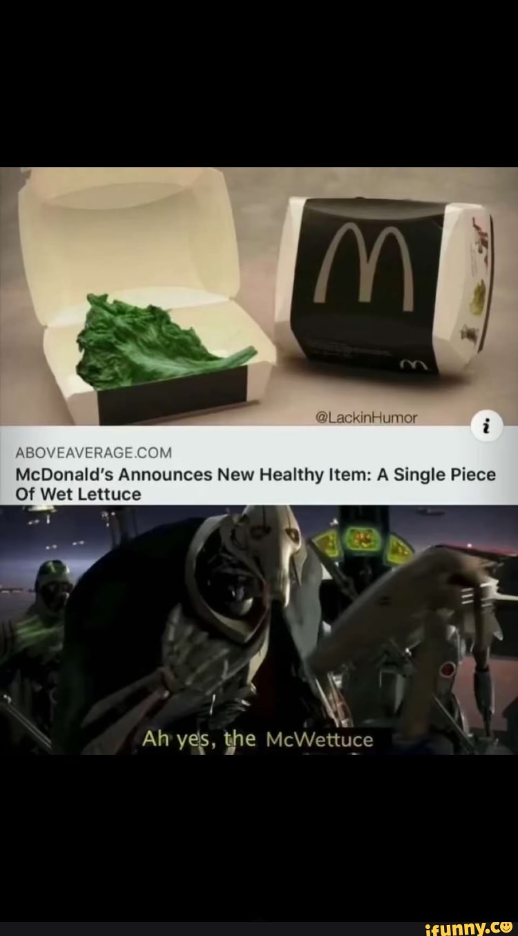 SkinHumor McDonald's Announces New Healthy Item: A Single Piece Of Wet ...