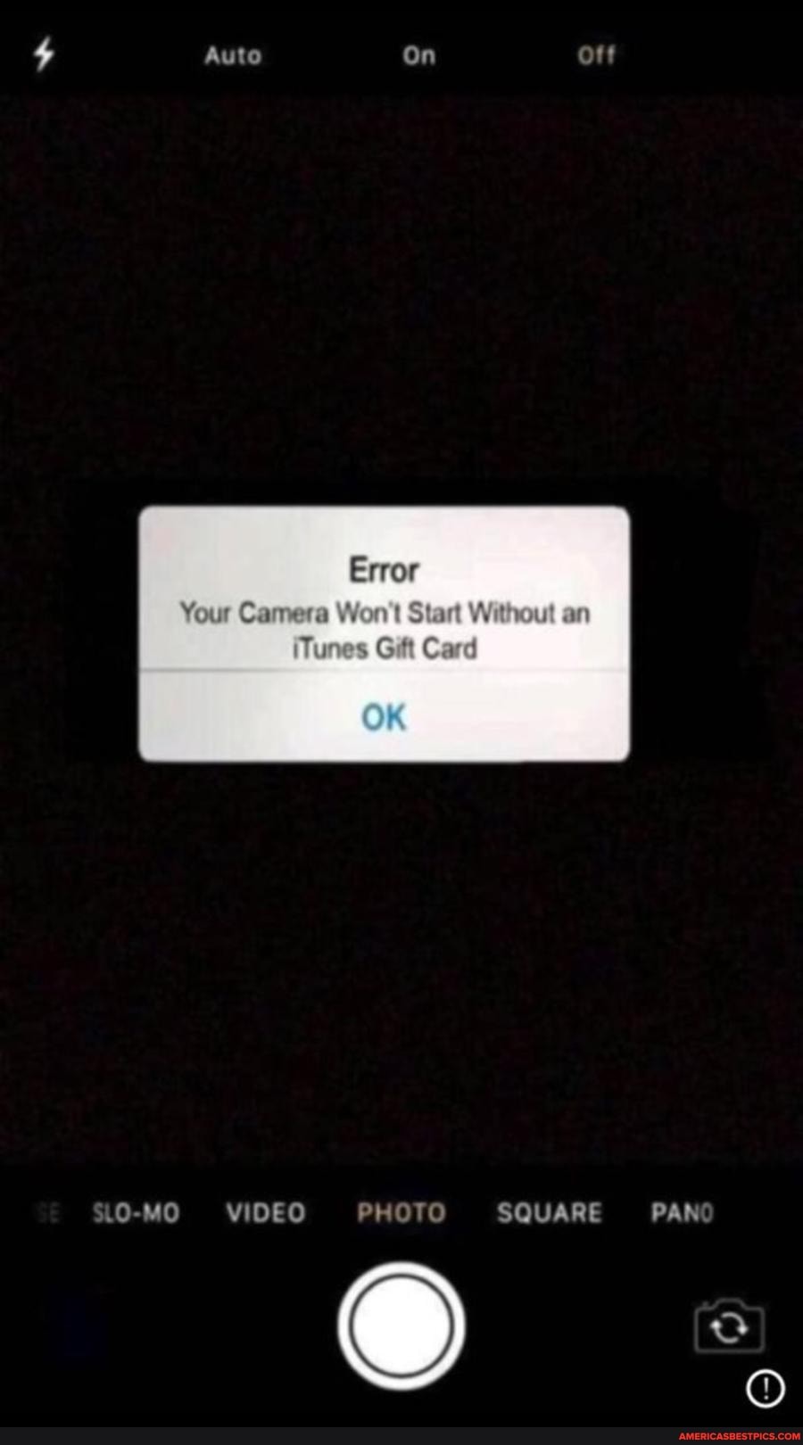 Auto On Error Your Camera Won't Start Without an Tunes Gift Card OR ...