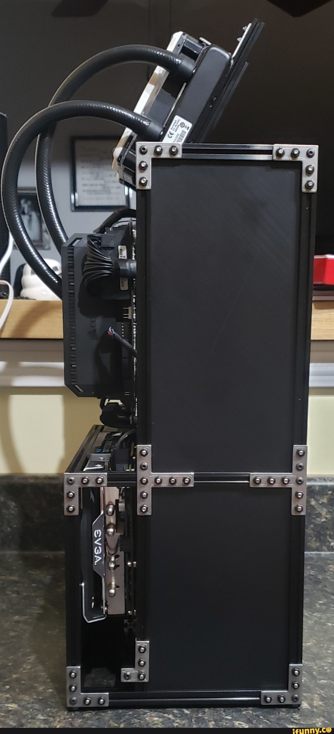 Open frame computer case with 3d printed panels, fan grills and light ...