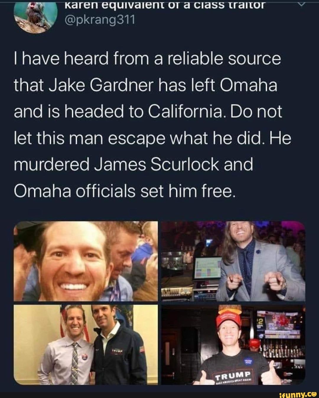 I have heard from a reliable source that Jake Gardner has left Omaha ...