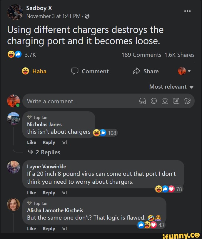 Sadboy X November 3 at Using different chargers destroys the charging ...
