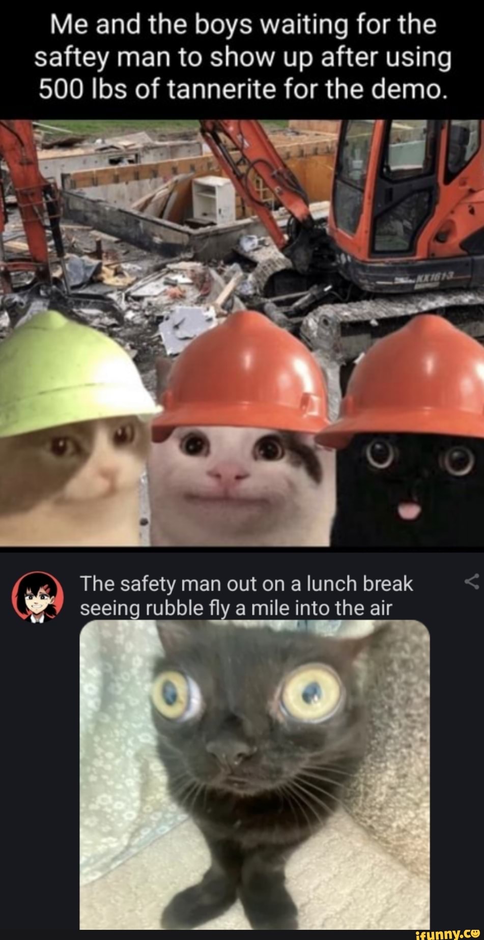 Me and the boys waiting for the saftey man to show up after using 500 ...