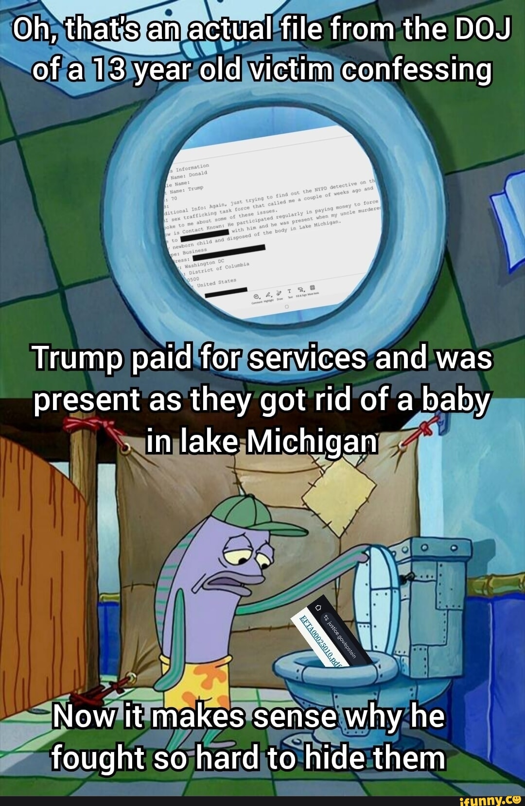 Oh, that's an actual file from the DOJ of a 13 year old victim ...