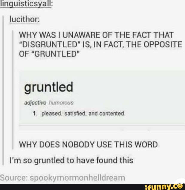 Gruntled memes. Best Collection of funny Gruntled pictures on iFunny