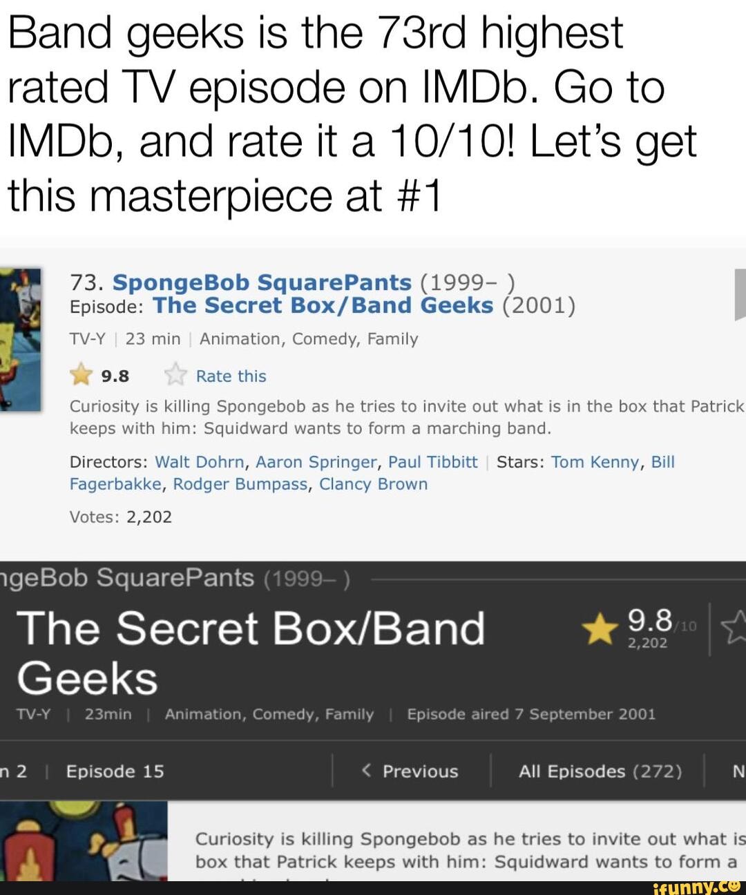 Band geeks is the 73rd highest rated TV episode on IMDb. Go to IMDb ...