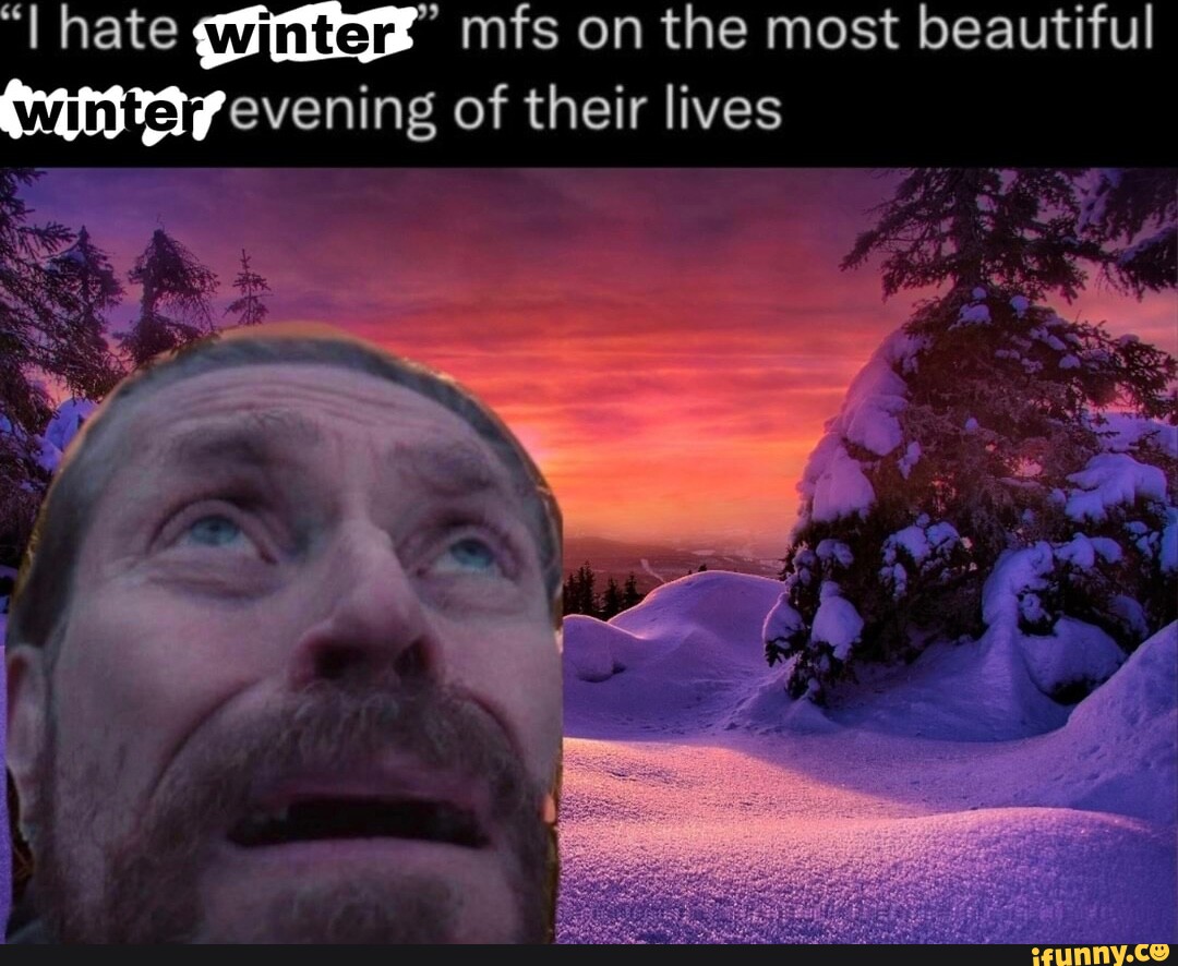 Hate winter mfs on the most beautiful evening of their lives - iFunny