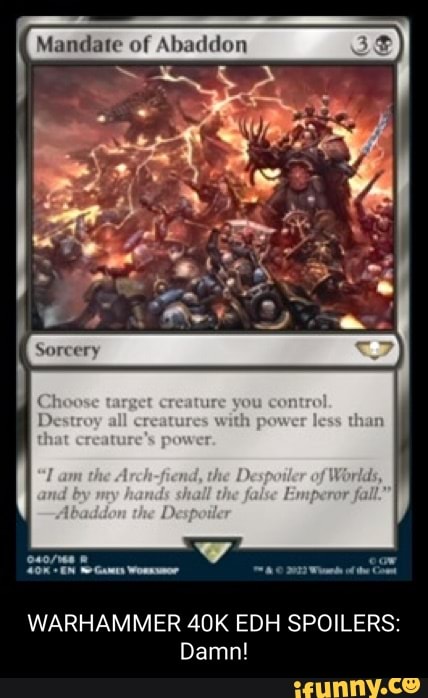 Mandate of Abaddon che off cow EN Games Wommamor te Coet WARHAMMER EDH ...