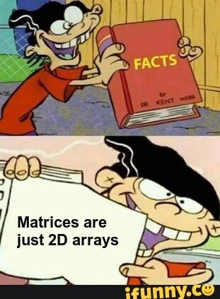 Matrices are just arrays - iFunny