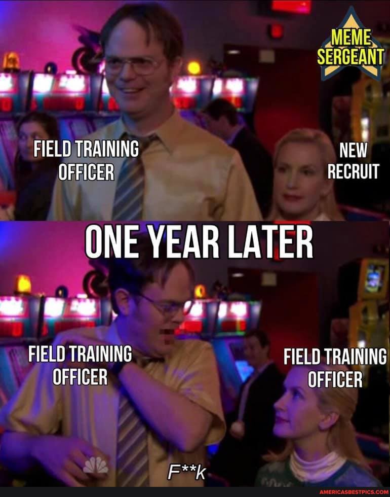 SERGEANT SID FIELD, TRAINING NEW OFFICER RECRUIT ONE YEAR LATER a 3 es ...