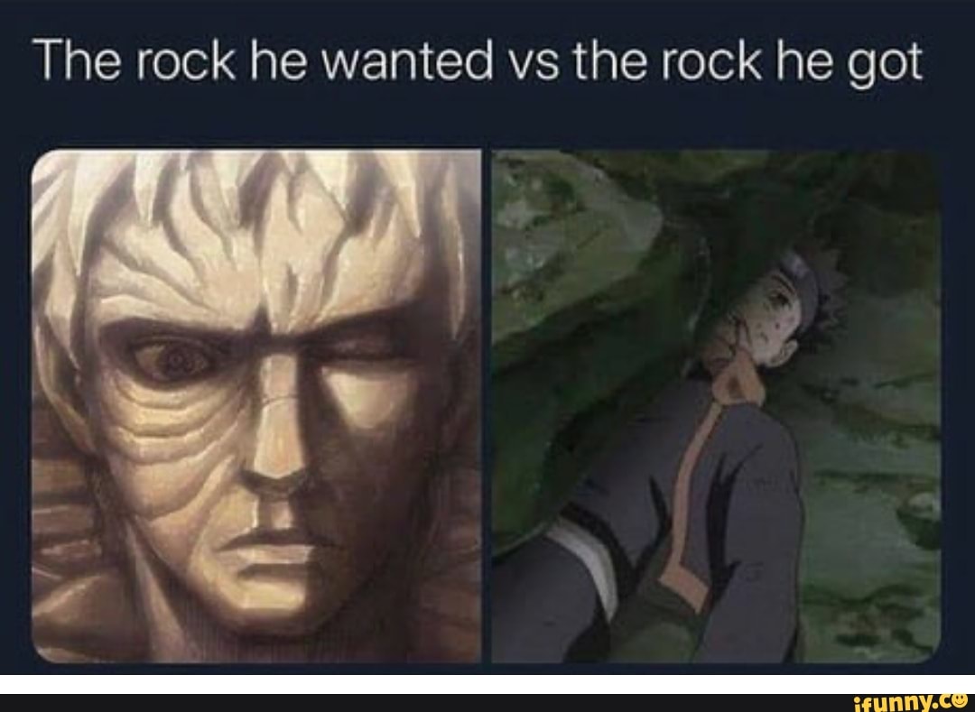 The rock he wanted vs the rock he got - iFunny