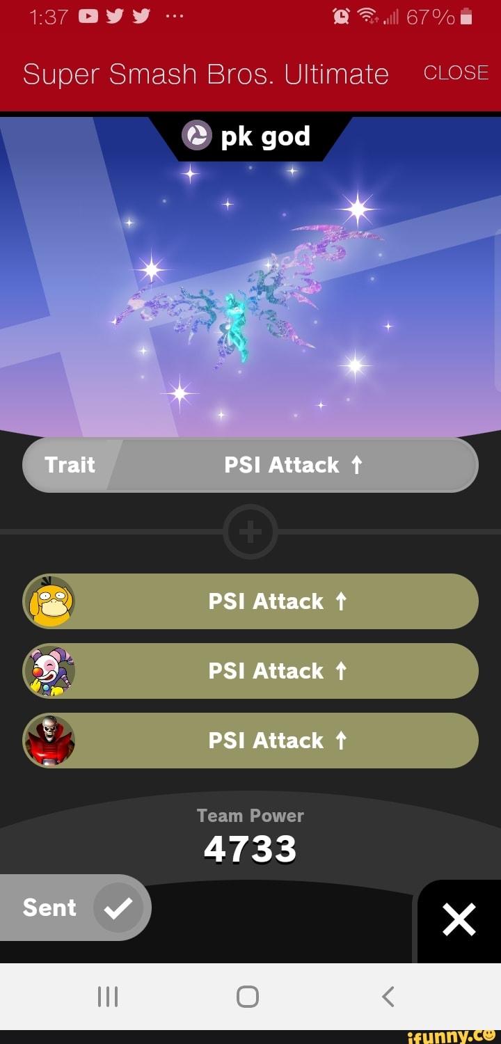 Super Smash Bros. Ultimate CLOSE 67% pk god ( Trait PSI Attack PSI ...