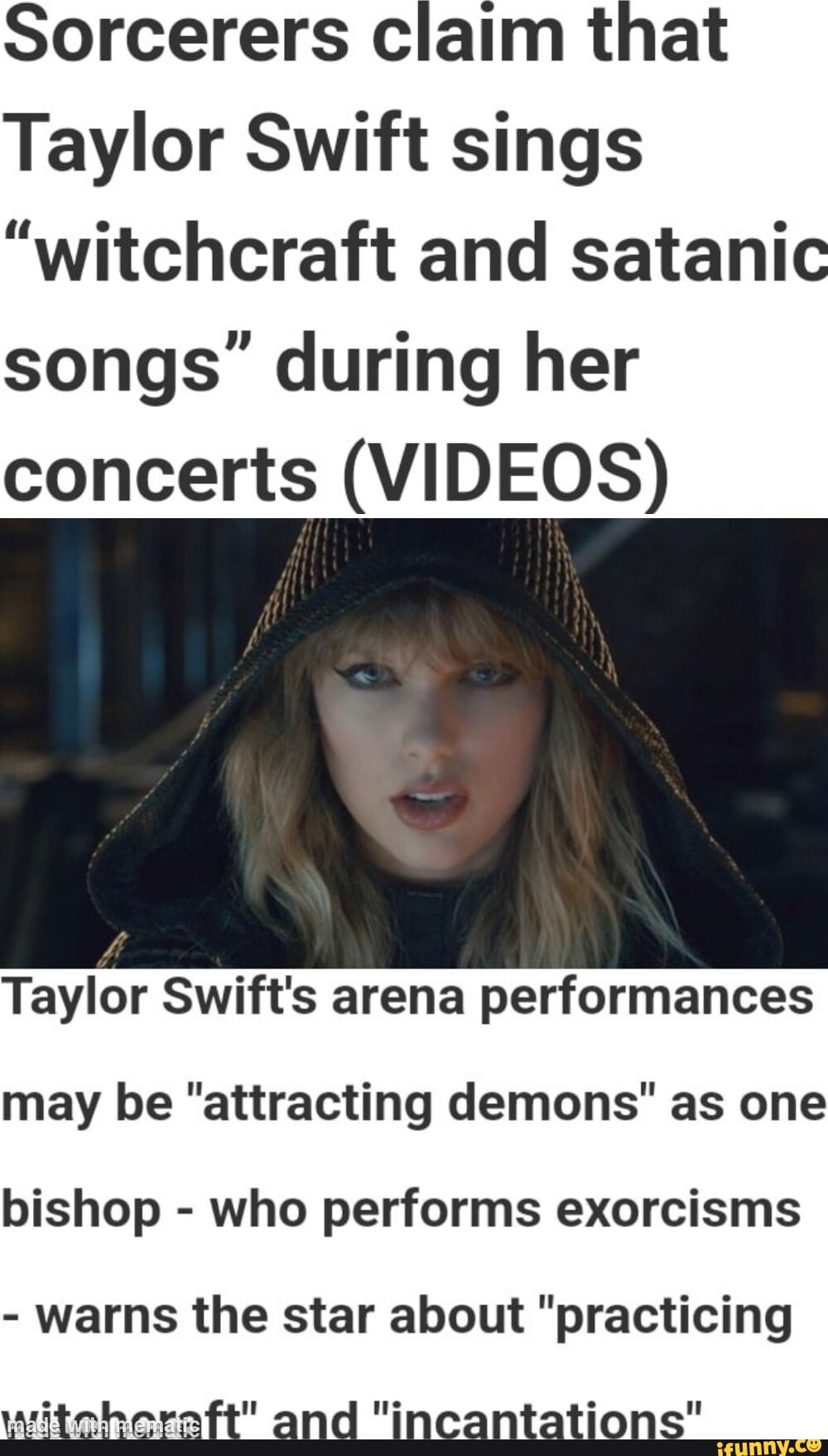 Sorcerers claim that Taylor Swift sings "witchcraft and satanic songs ...