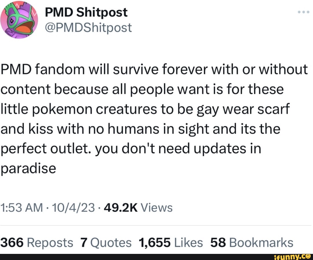 PMD Shitpost PMD fandom will survive forever with or without content ...