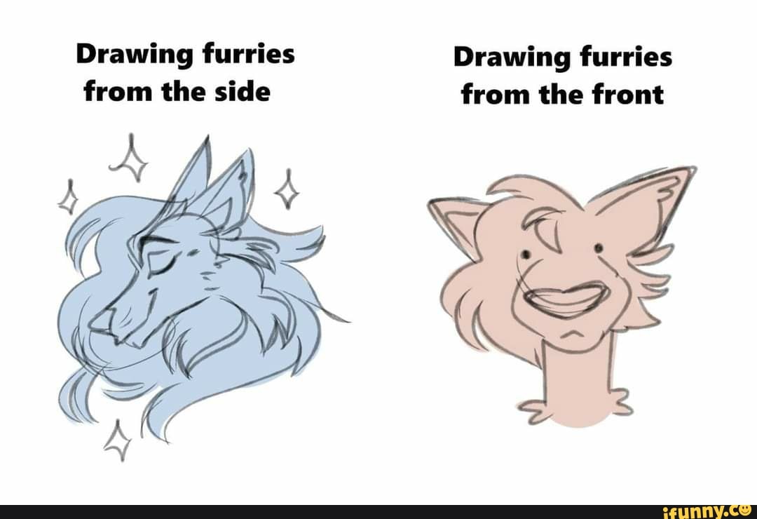 Drawing furries Drawing furries from the side from the front SS - iFunny
