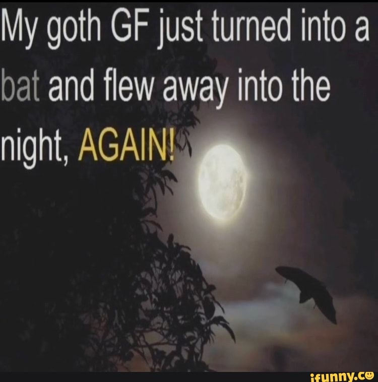 My Goth Gf Just Turned Into A Bat And Flew Away Into The Night Ifunny