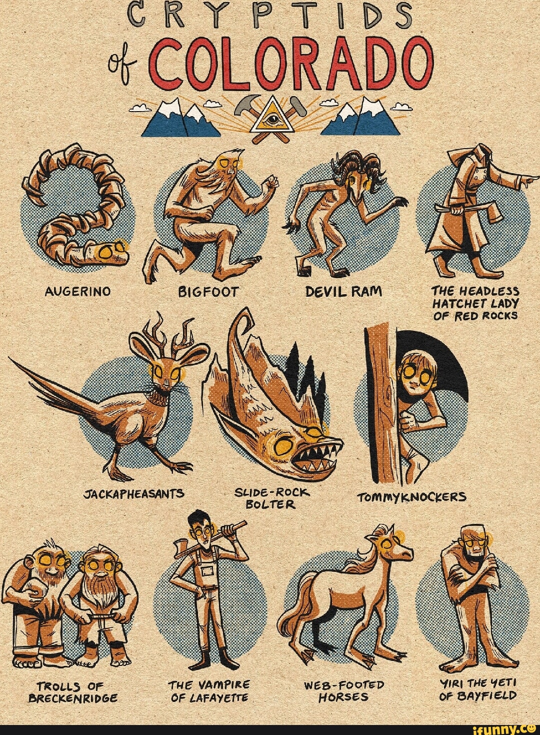 SY PT 'COLORADO THE HEADLESS HATCHET LADY OF RED ROCKS AUGERINO BIGFOOT ...