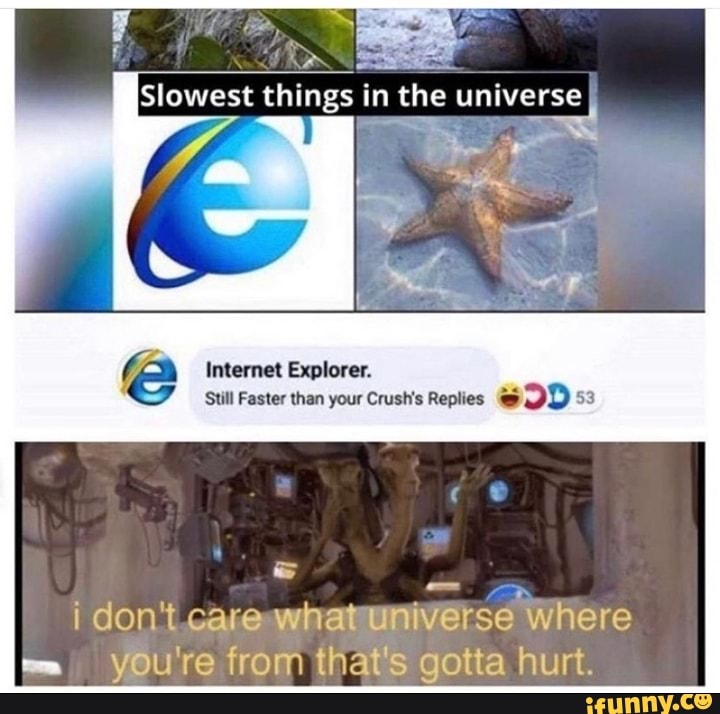 Slowest things in the universe e Internet Explorer. Still Faster than ...