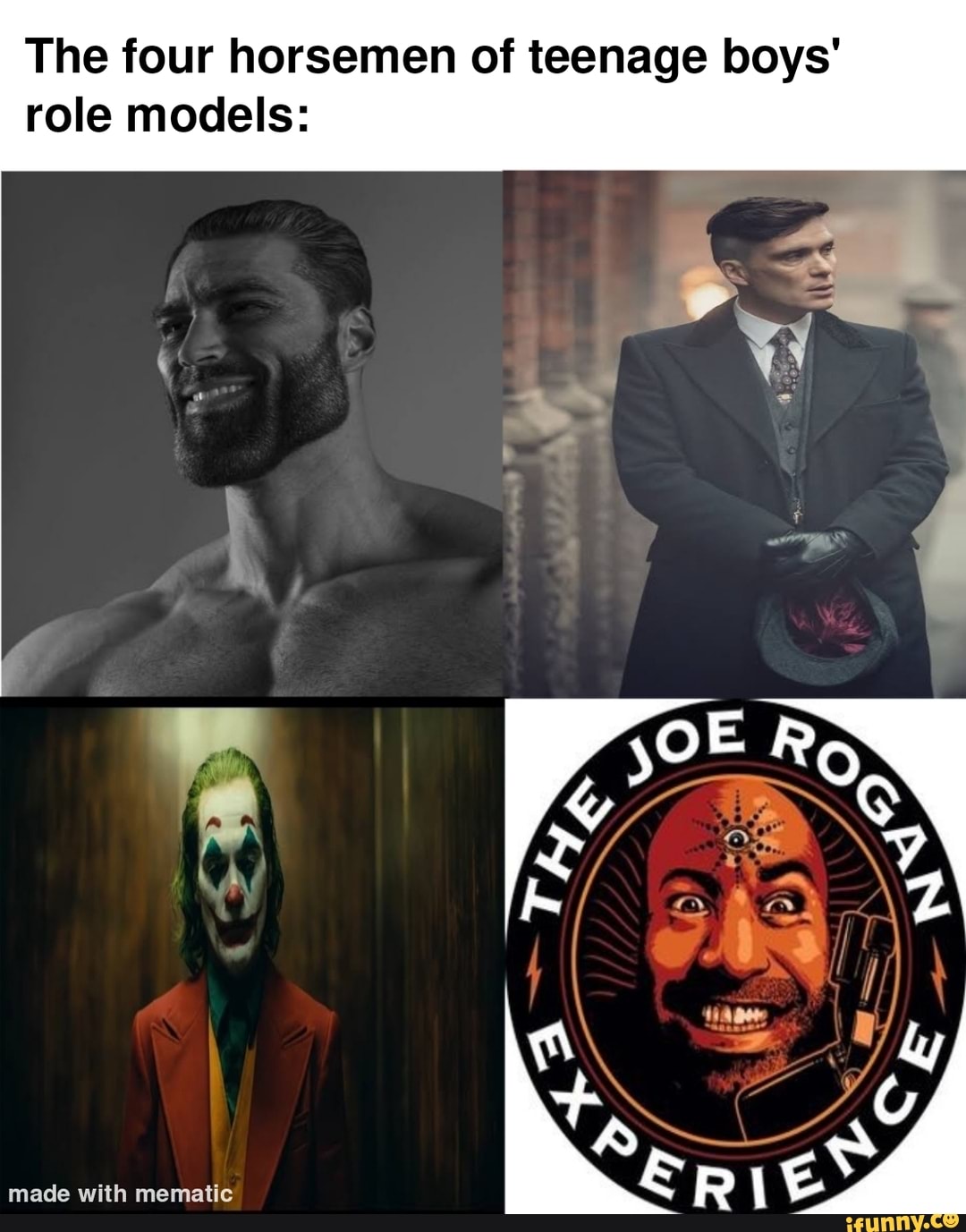 The four horsemen of teenage boys' role models: OER - iFunny