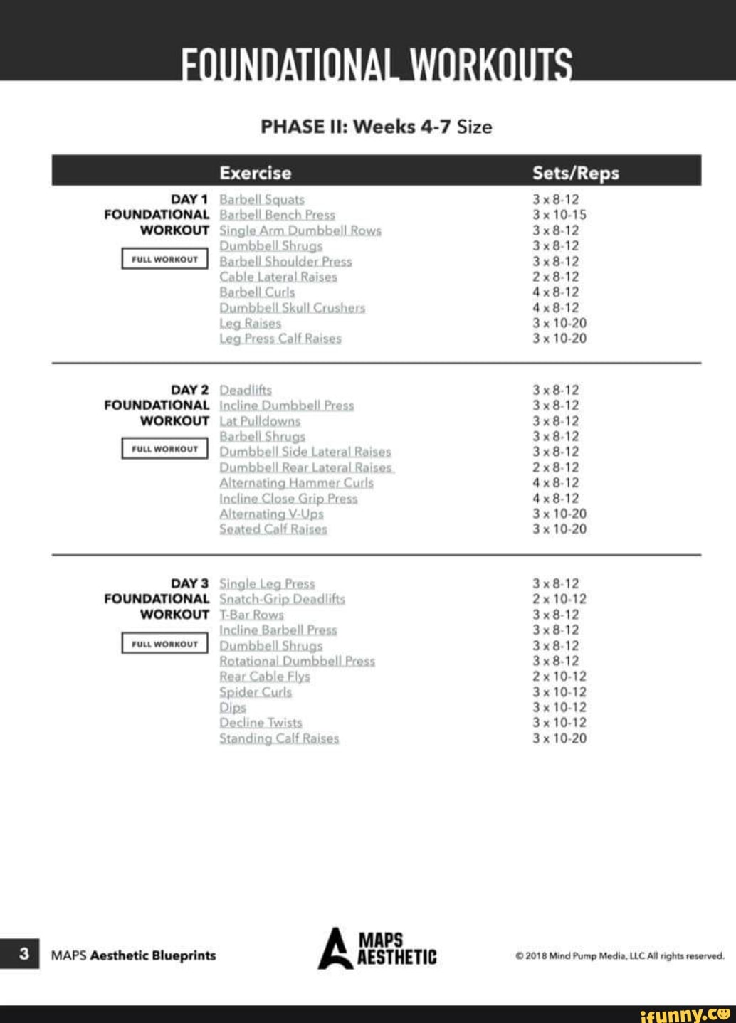 PHASE Il: Weeks 4-7 Size DAY1 FOUNDATIONAL WORKOUT DAY2 FOUNDATIONAL ...