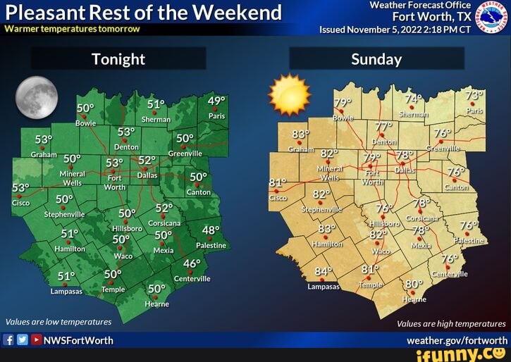 Pleasant Rest of the Weekend Warmer temperatures tomorrow Tonight ...