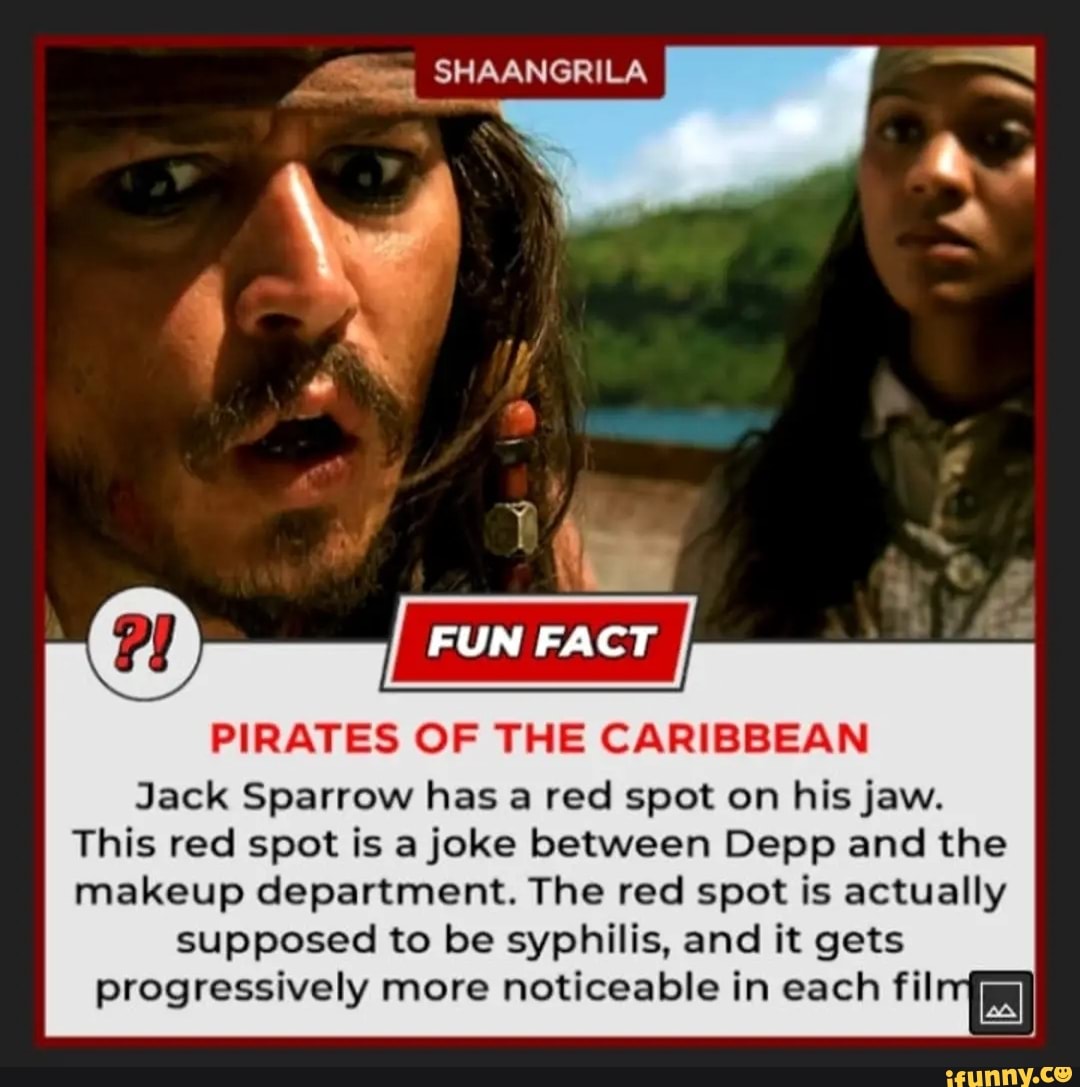 SHAANGRILA FUN FACT PIRATES OF THE CARIBBEAN Jack Sparrow Has A Red