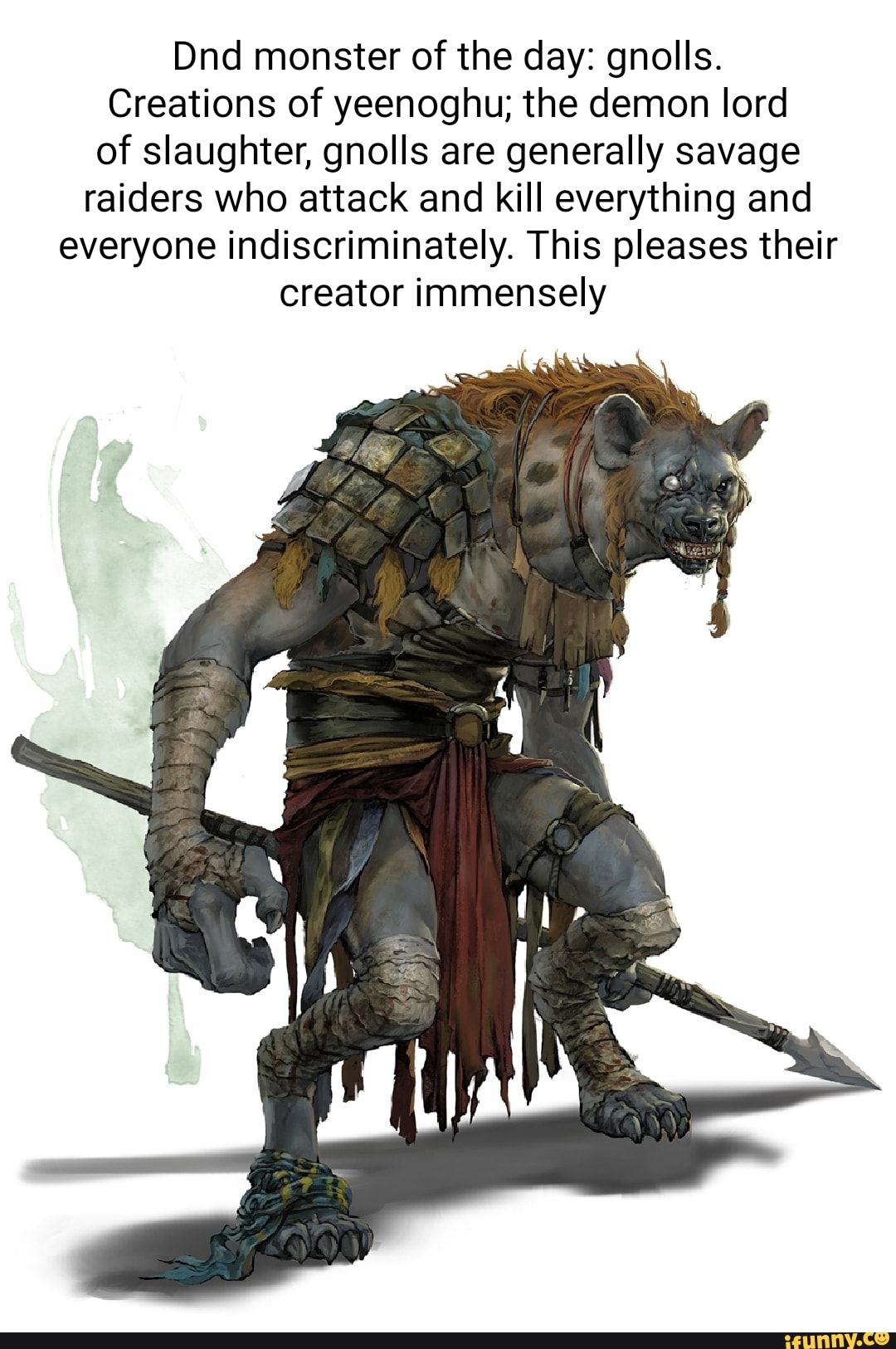 Dnd monster of the day: gnolls. Creations of yeenoghu; the demon lord ...