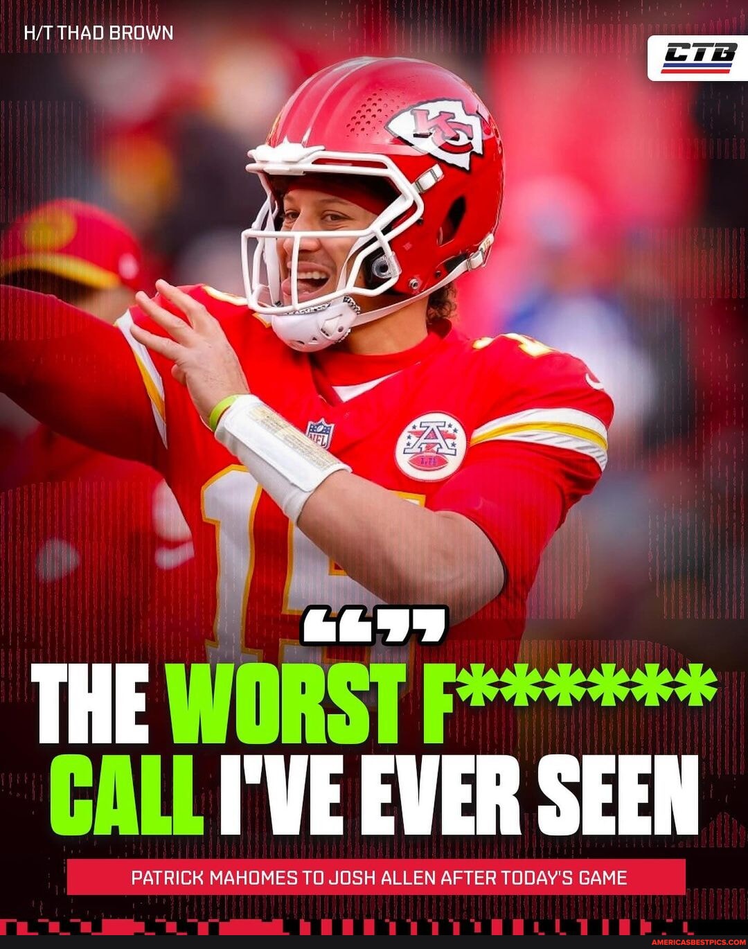 Patrick Mahomes was NOT happy 😬 (via twitter/thadbrown7) - THAD BROWN ...