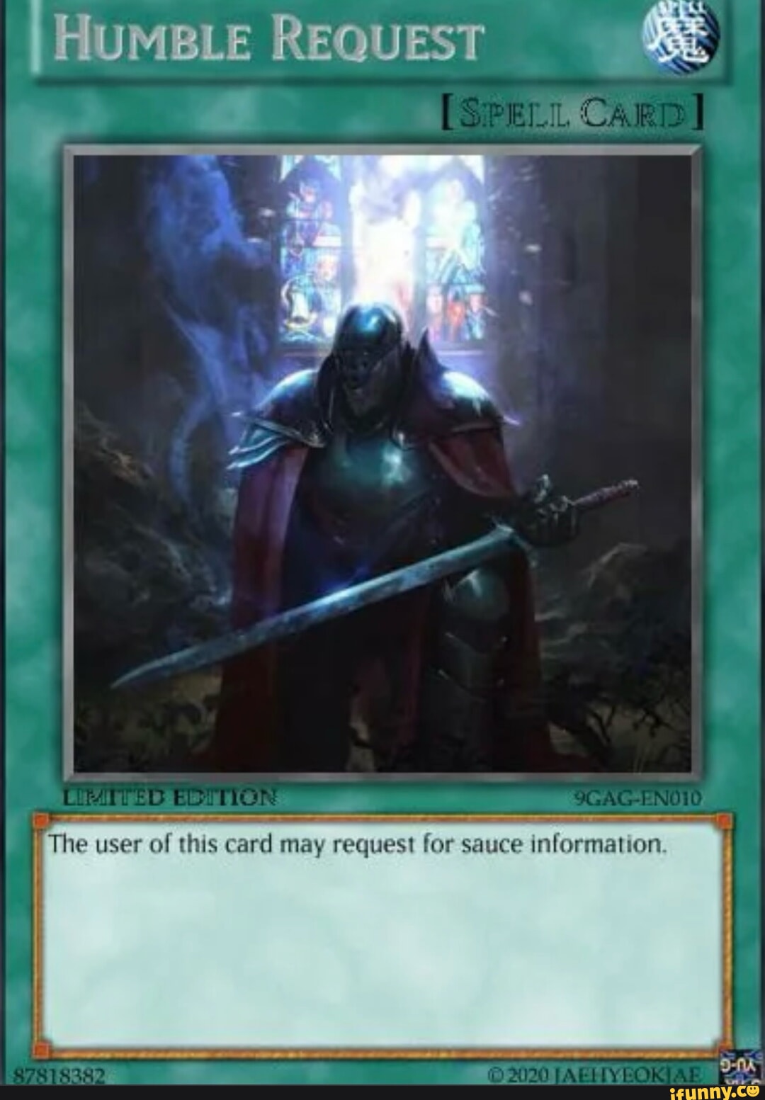 HUMBLE REQUEST The user of this card may request for sauce information ...