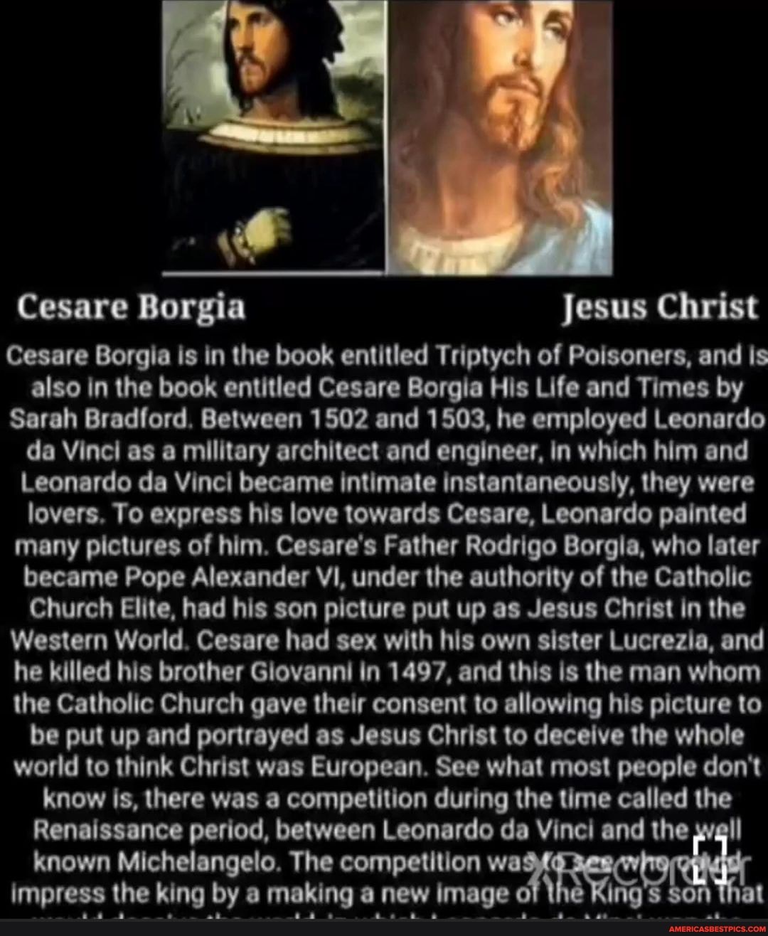 Cesare Borgia Jesus Christ Cesare Borgia is in the book entitled ...