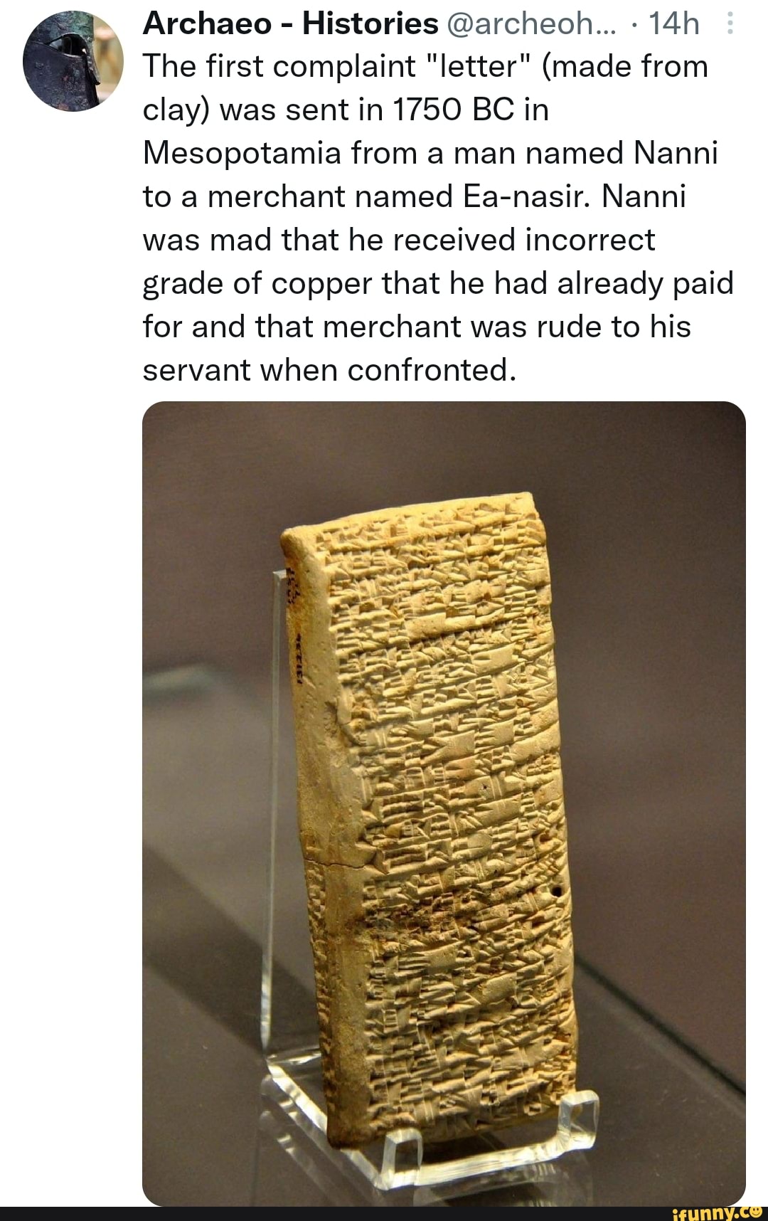 Archaeo - Histories @archeoh... The first complaint "letter" (made from ...