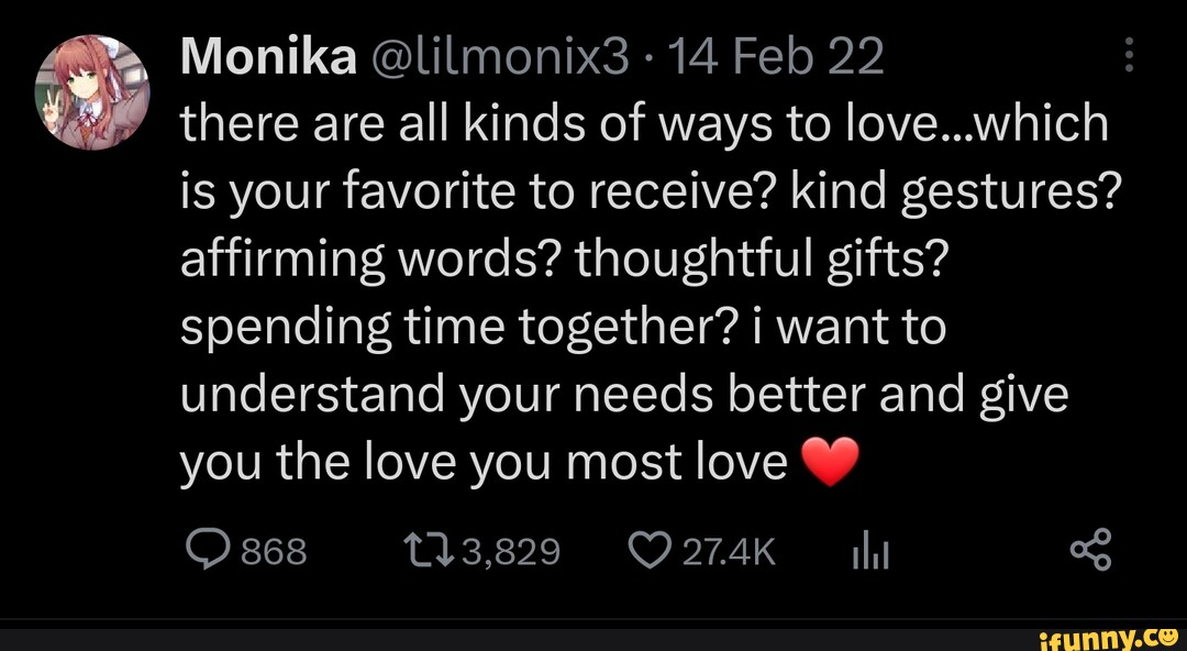 Monika @lilmonix3 14 Feb 22 there are all kinds of ways to love...which ...