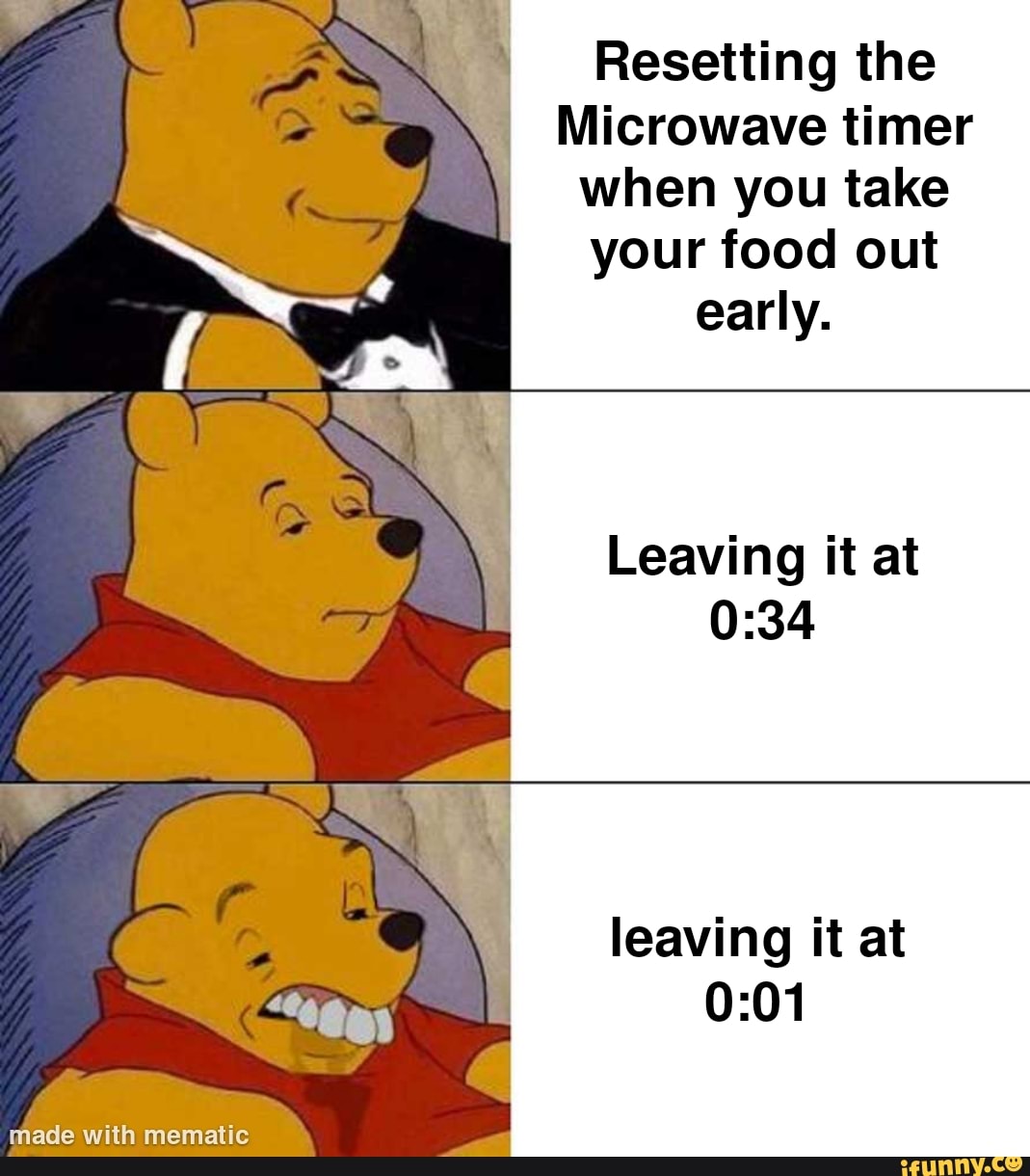 Resetting the Microwave timer when you take your food out early ...