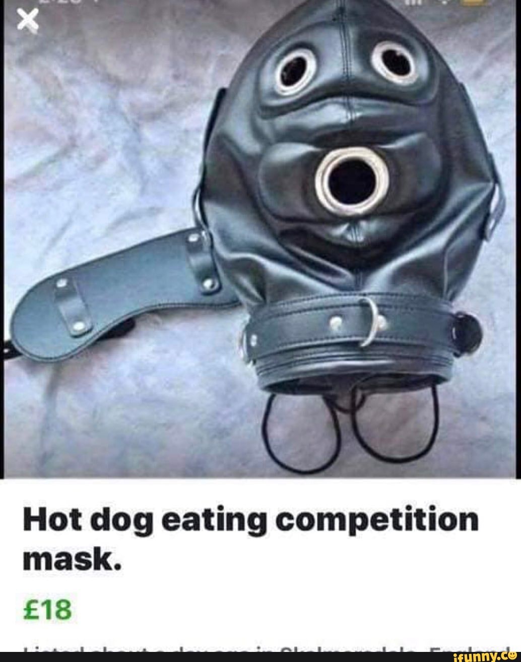 Hot dog eating competition mask. - iFunny